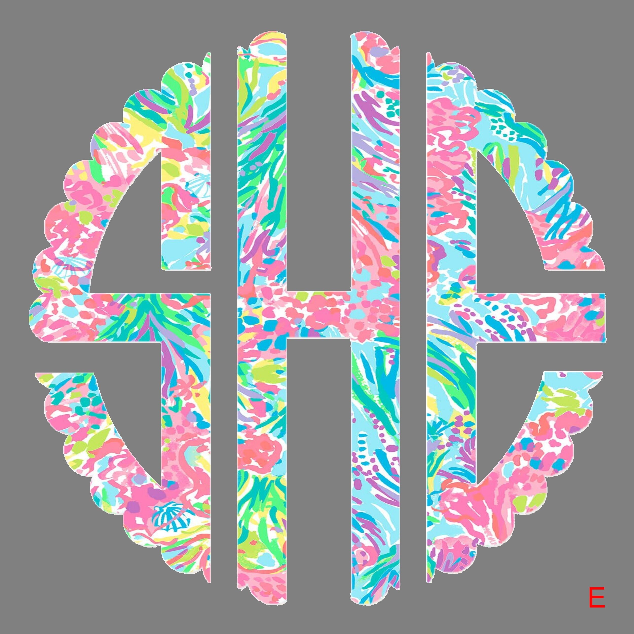 Lilly Monogram Scallop Circle Transfer Ready to Press - Etsy