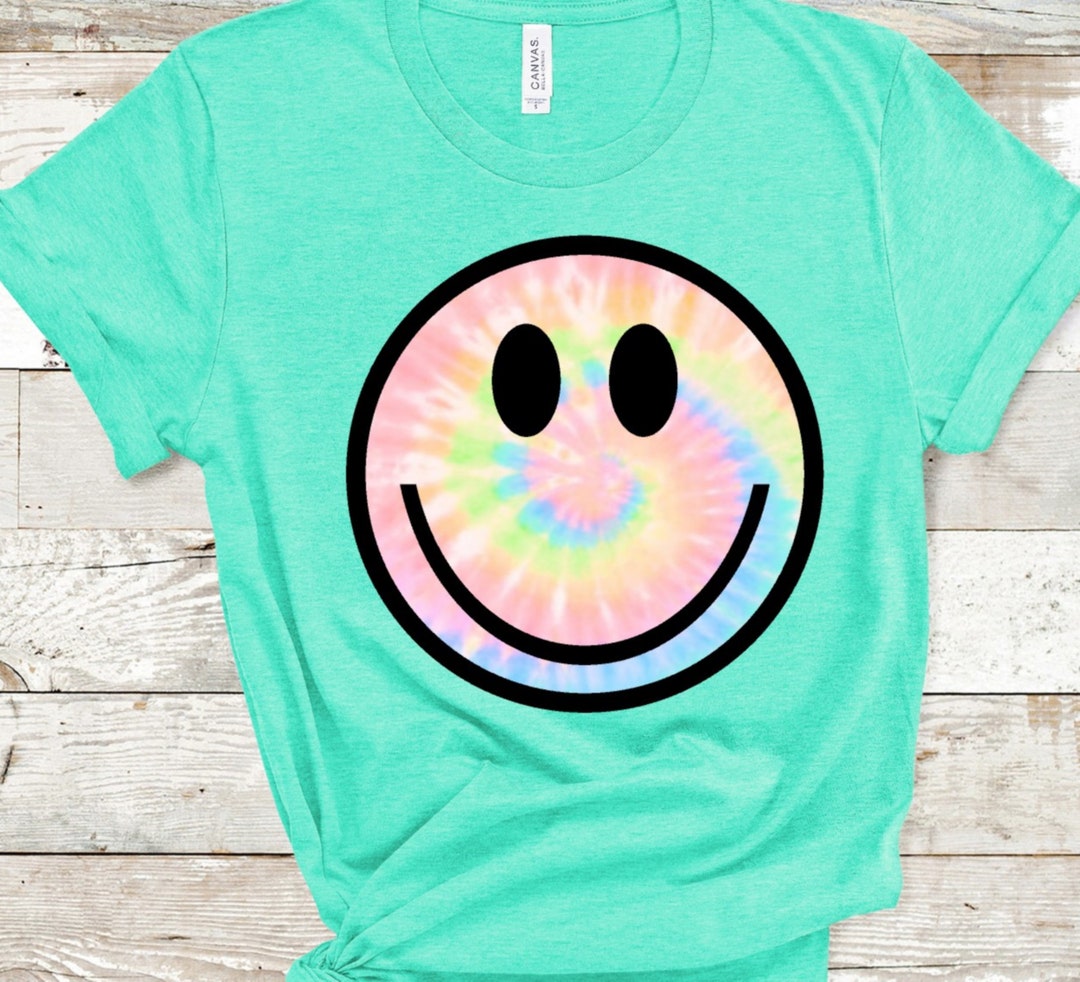 Tie Dye Smiley Face Iron-on Vinyl Decal - Etsy