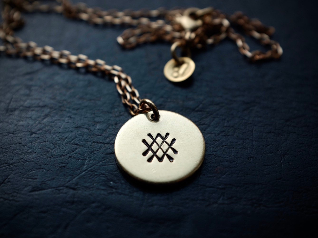 EARTH Hand Stamped Symbol Necklace - Etsy