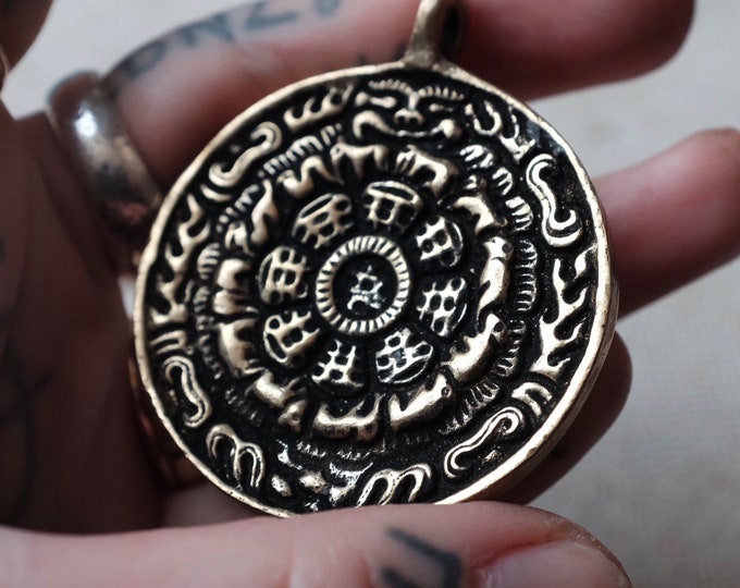 Tibetan OM CALENDAR Big Pendant/ Spiritual Boho Jewelry - Etsy