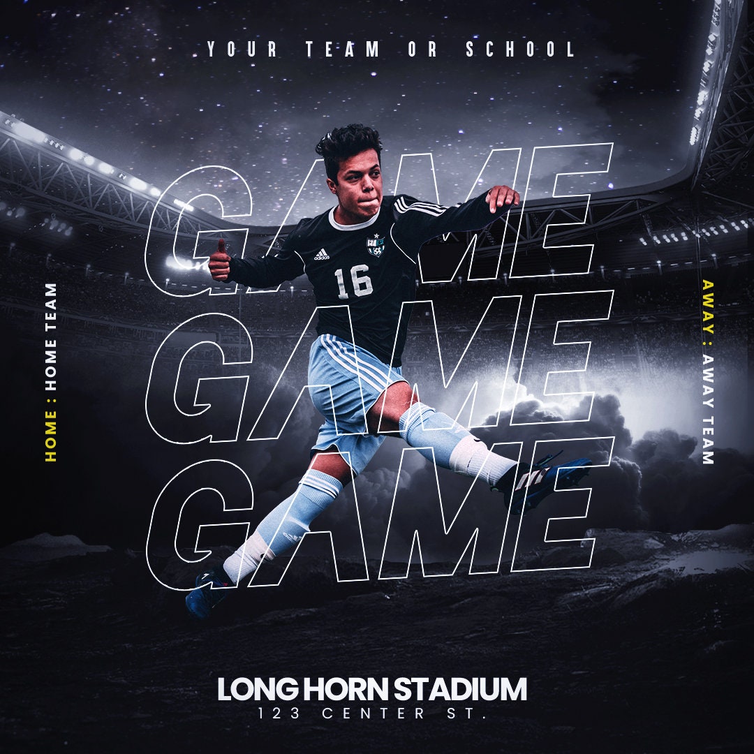 Sports Banner, Player Card Canva and Photoshop Template - Etsy