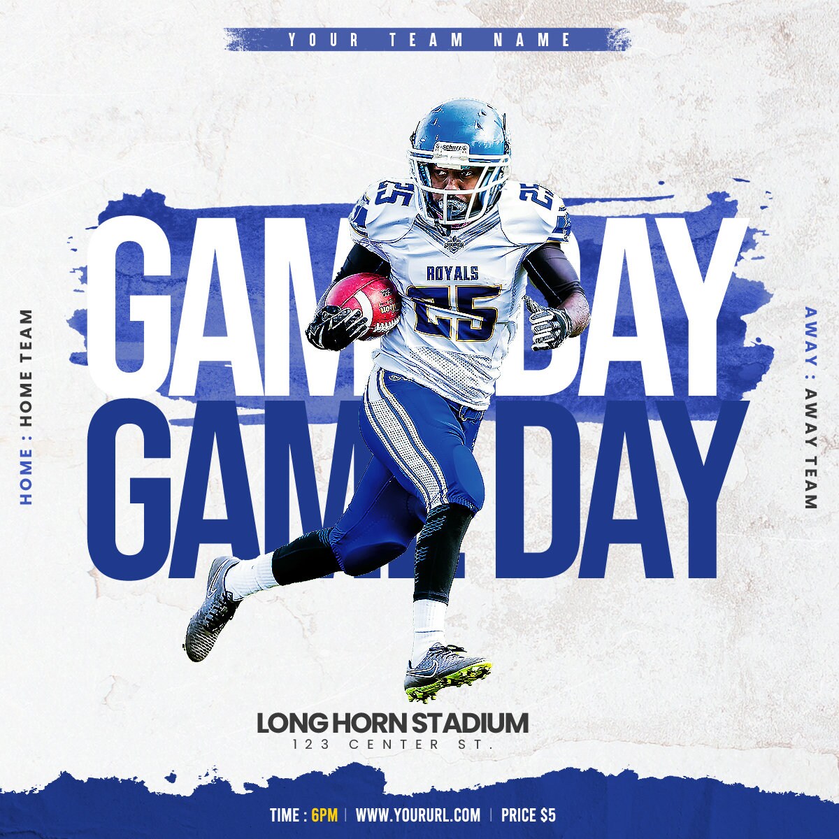 Blue Sports Poster, Player Card Canva and Photoshop Template - Etsy