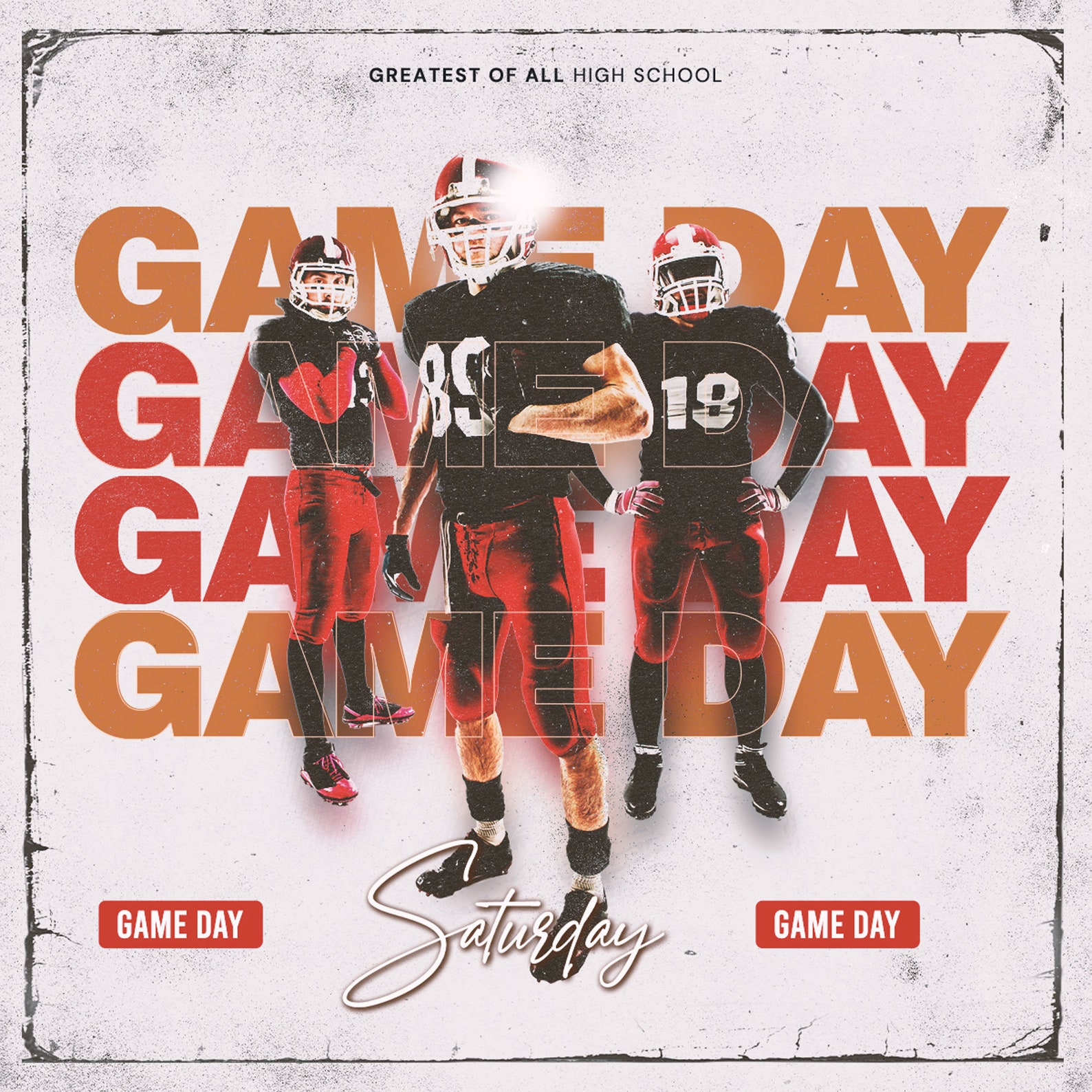 Sports Poster, Editable Game Day Design, Game Night Football Template ...