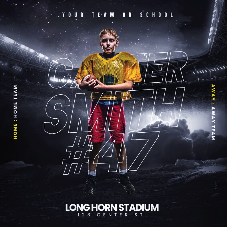 Sports Banner, Player Card Canva and Photoshop Template - Etsy