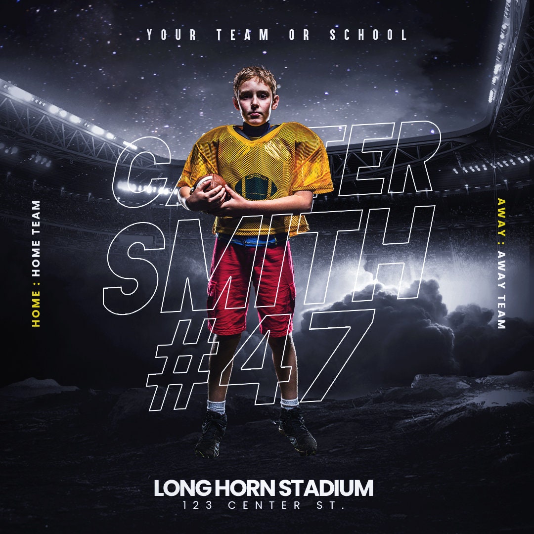 Sports Banner, Player Card Canva and Photoshop Template - Etsy