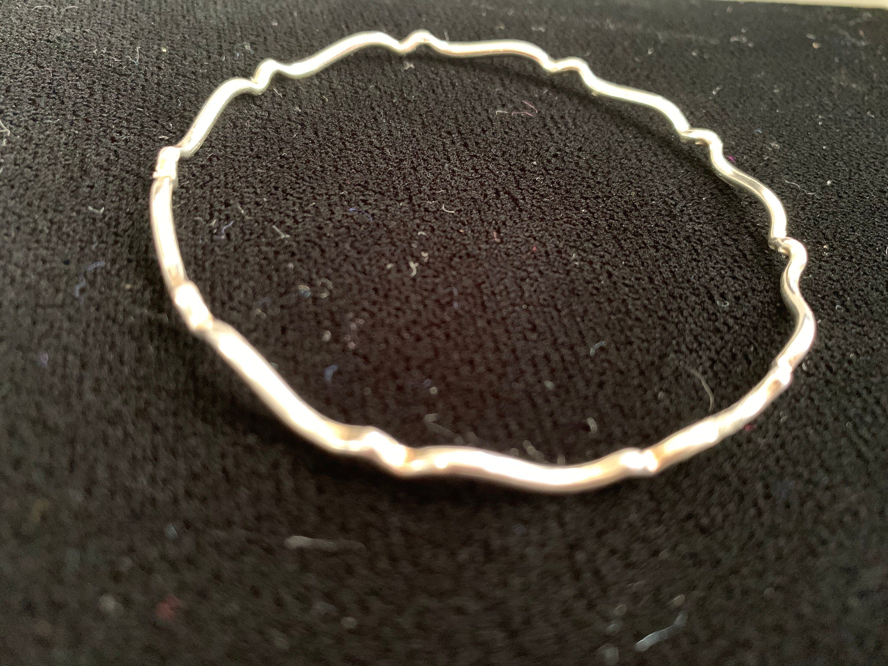 Sterling Silver Wave Bangle Bracelet Size Adult Small - Etsy Hong Kong
