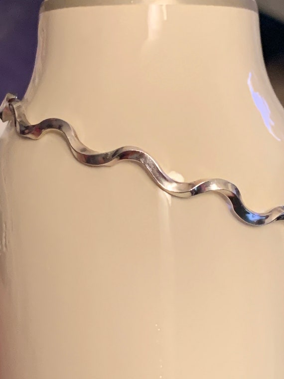 Sterling Silver Wavy Bangle 2 3/8 across or almost 7.5 inches | Etsy