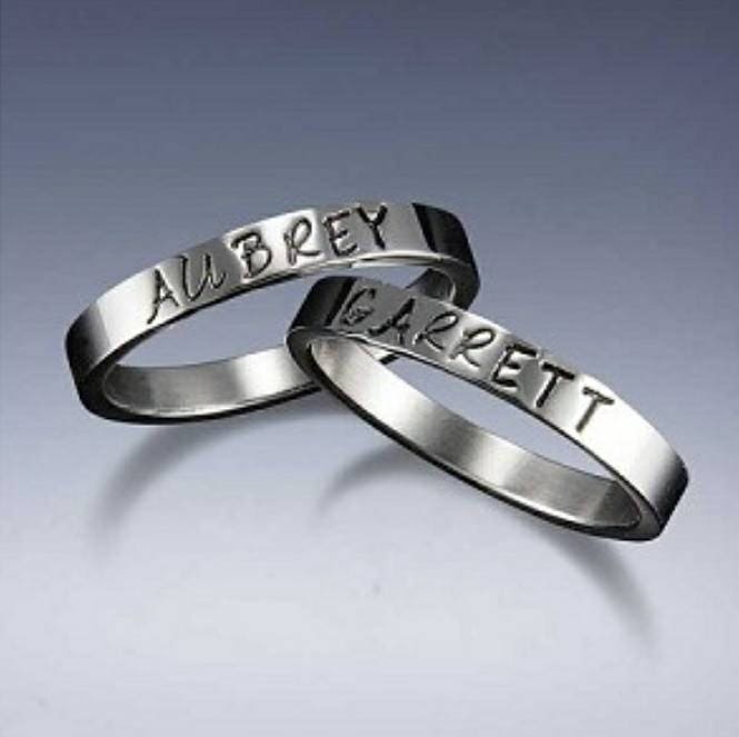 Stackable Name Rings, Personalized Mom's Rings, Child Name Rings ...
