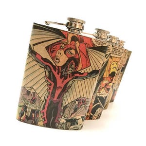 Superhero Flask - Comic Book Flask - Groomsmen Flask - Geek Flask ...