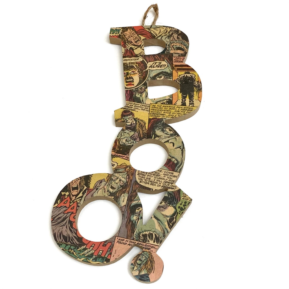 Boo Sign Frankenstein Sign Halloween Sign Comic Decor - Etsy