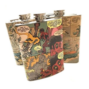 Superhero Flask - Comic Book Flask - Groomsmen Flask - Geek Flask ...