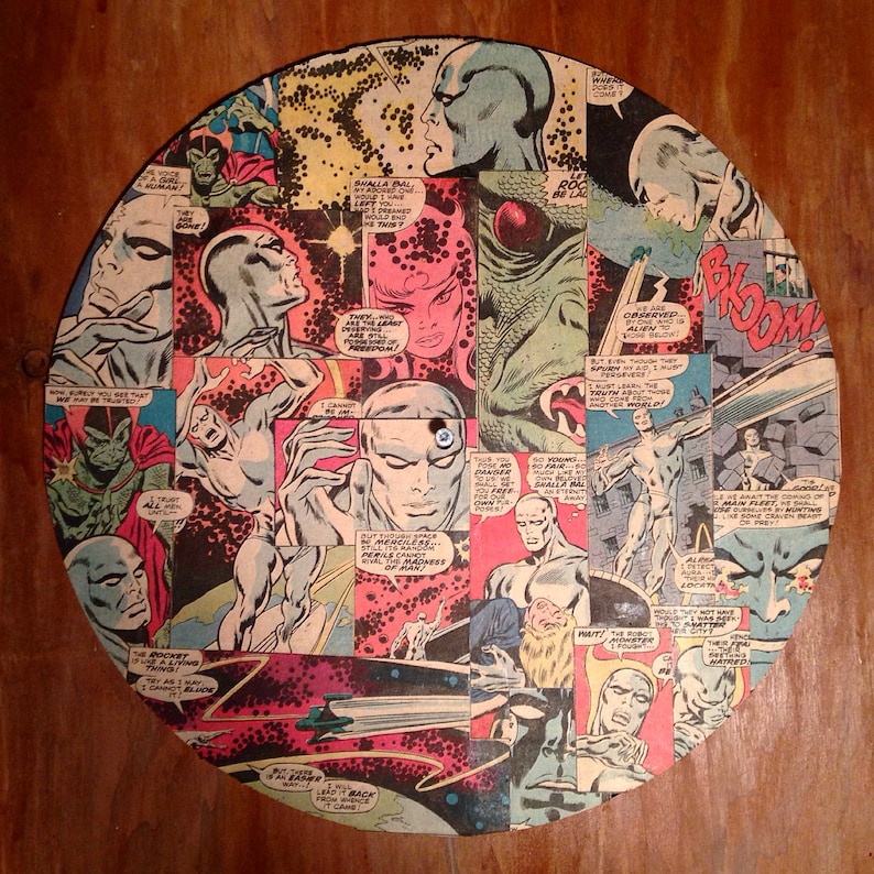 Comic Book Customized Vinyl Record Collage Superhero Vintage | Etsy