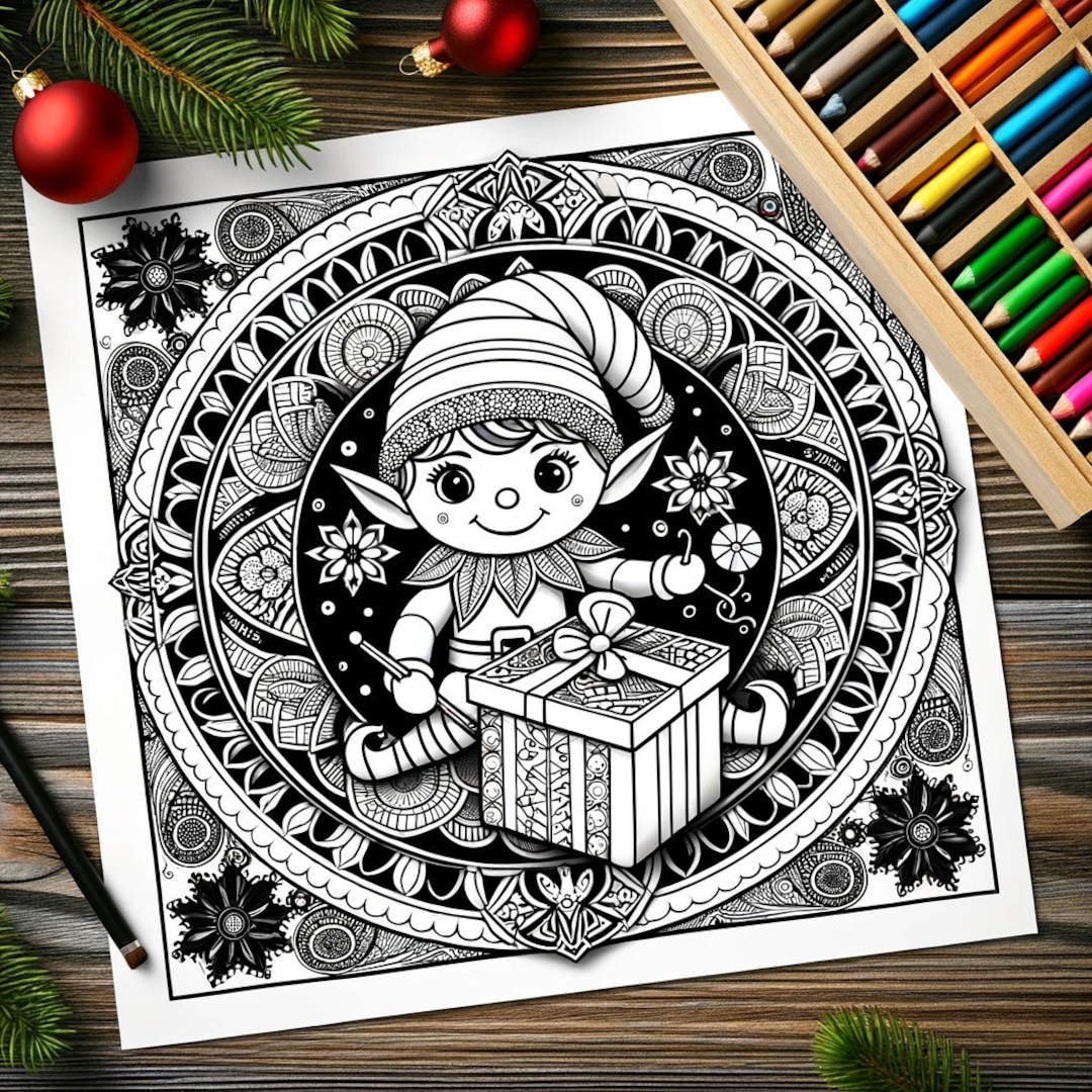 50+ Pages of Christmas Coloring Book Mandalas for Adults - Etsy