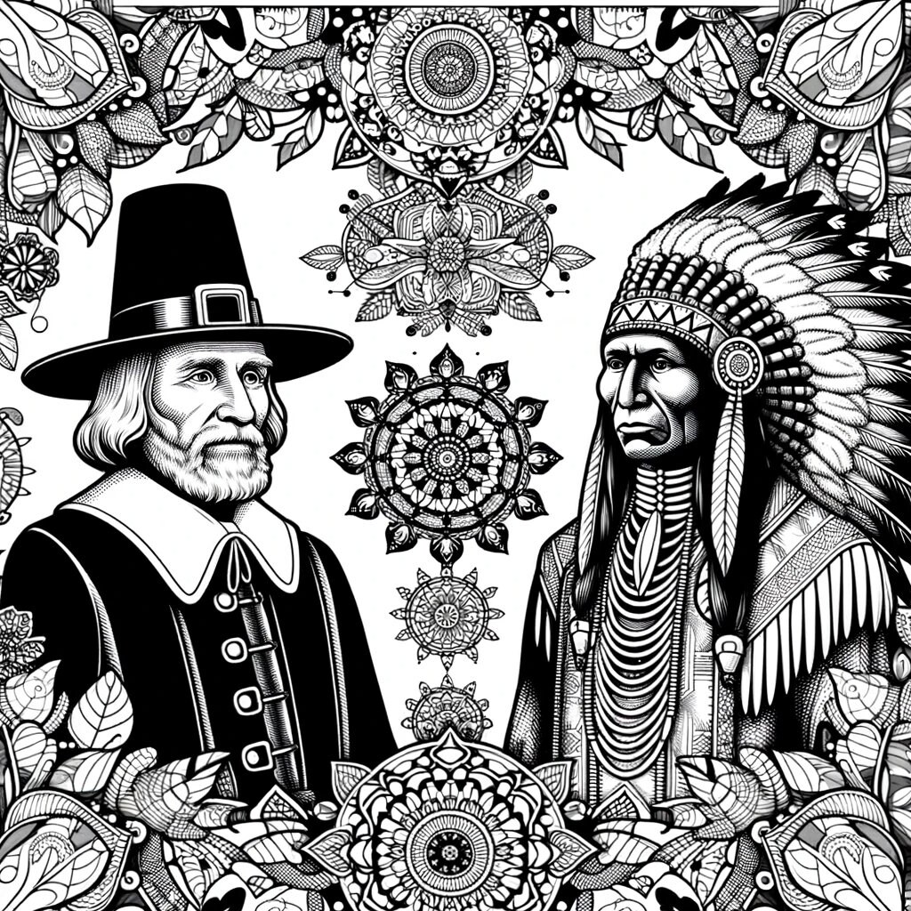 50+ Pages of Thanksgiving Coloring Book for Adults: Mandalas, Turkeys ...