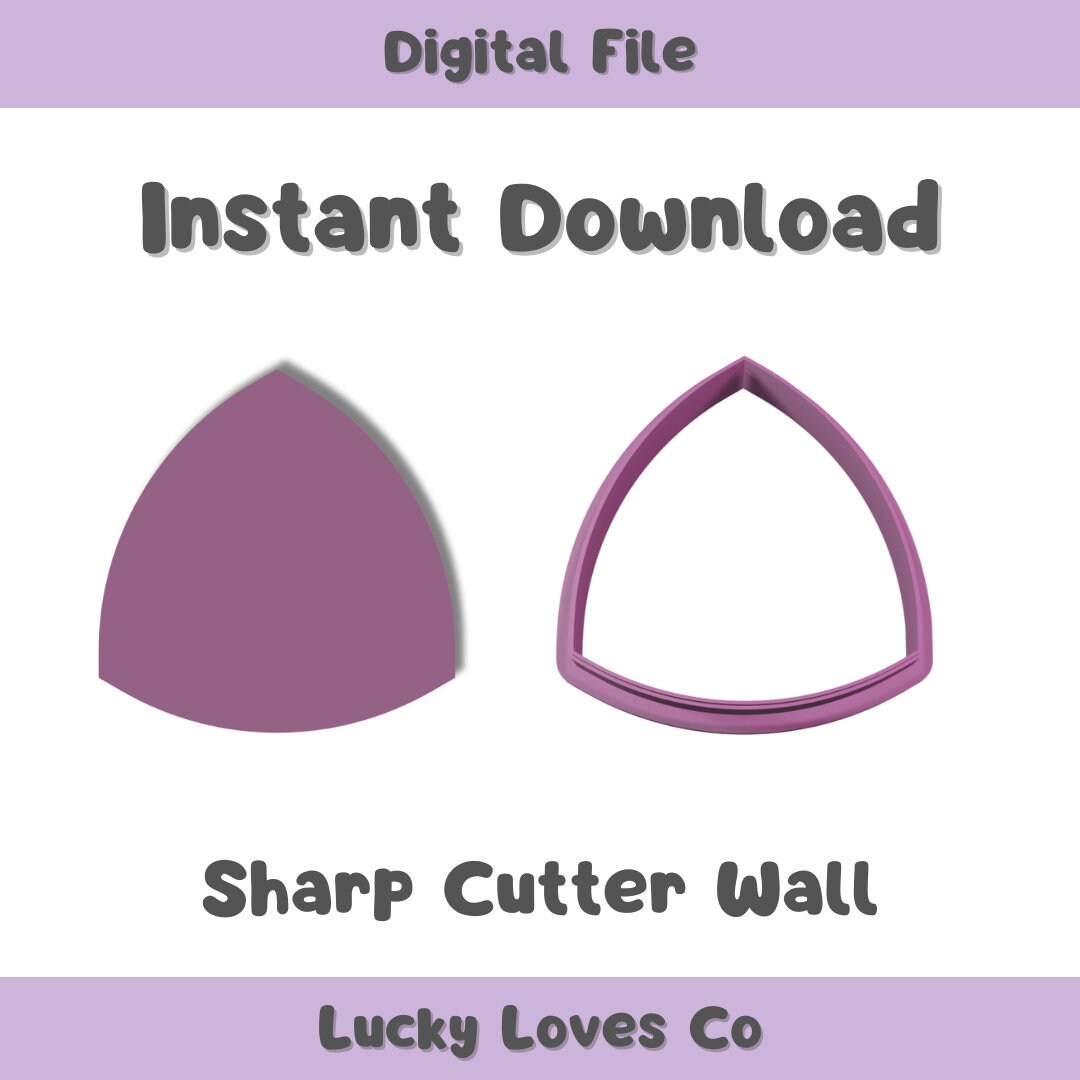3 Point Rounded Edge Shield Triangle Polymer Clay Cutters | Digital STL ...