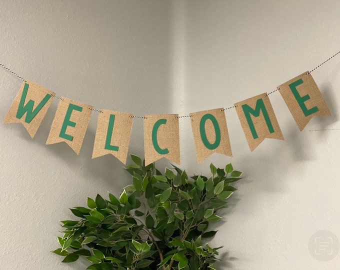 Burlap Pennant Welcome Sign - Etsy
