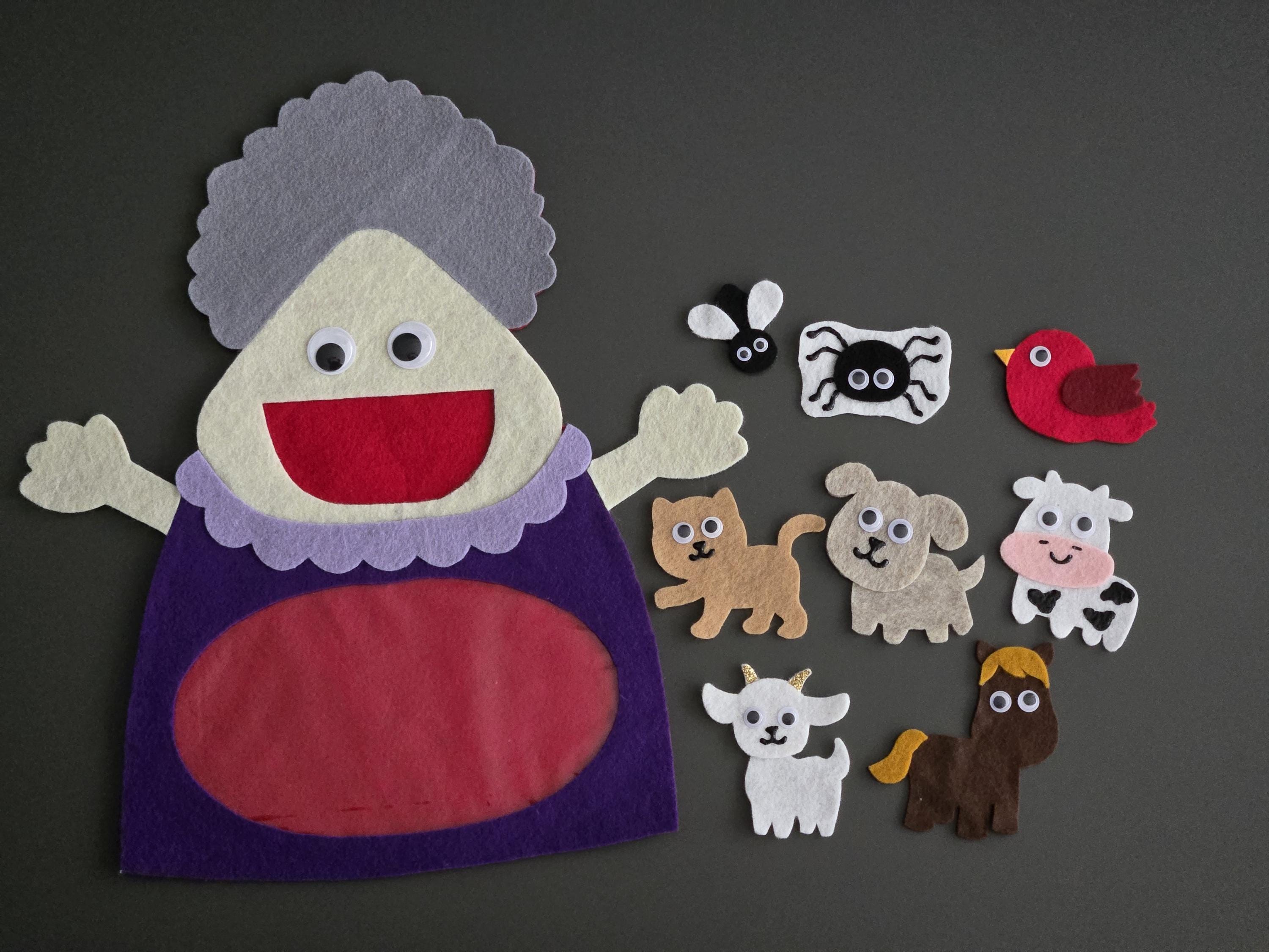 There Was an Old Lady Who Swallowed ... Felt Story Set - Etsy