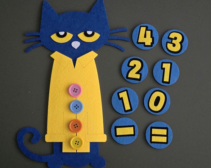 Pete the Cat - My 4 Groovy Buttons Felt Story Set - Etsy