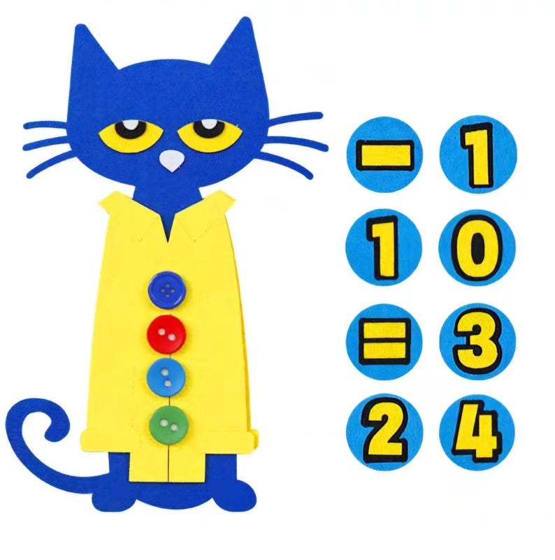 Pete the Cat My 4 Groovy Buttons Felt Story Set - Etsy