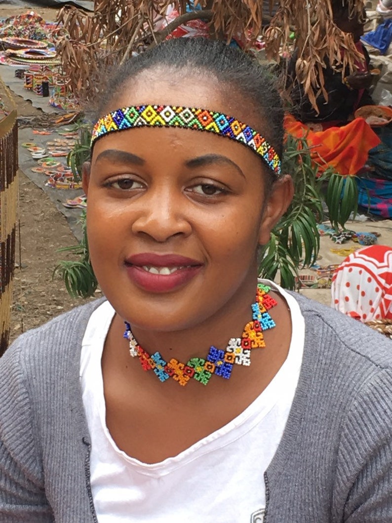 African Jewelry Set of Headbandchoker and Bracelet - Etsy