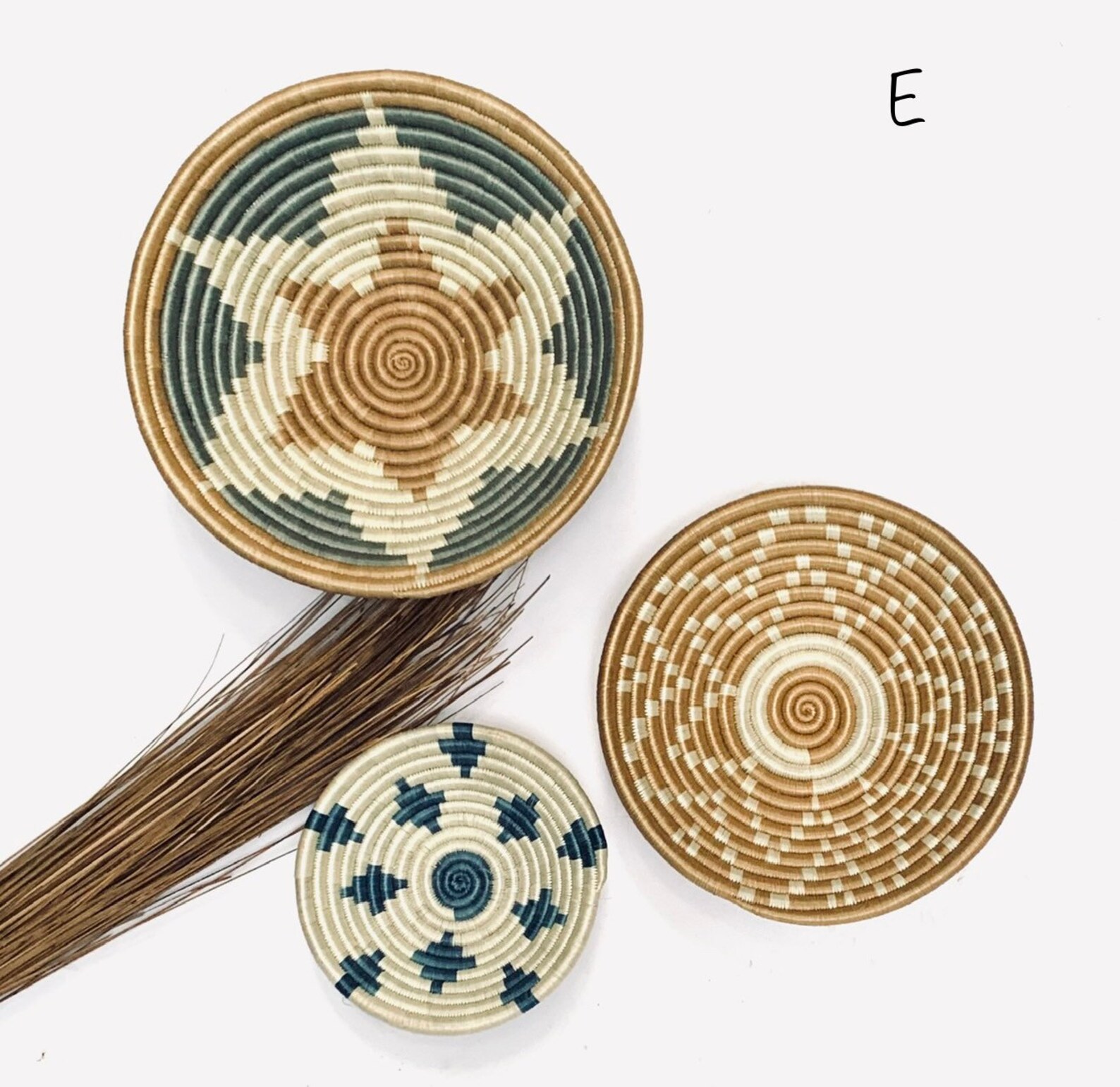 Set of 3 African Wall Baskets / Rwanda Baskets / Wall Baskets | Etsy