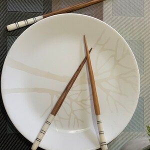 5 Chopstick Sets With Bone Finish / Olive Wood Chopsticks / 5 Pairs of ...