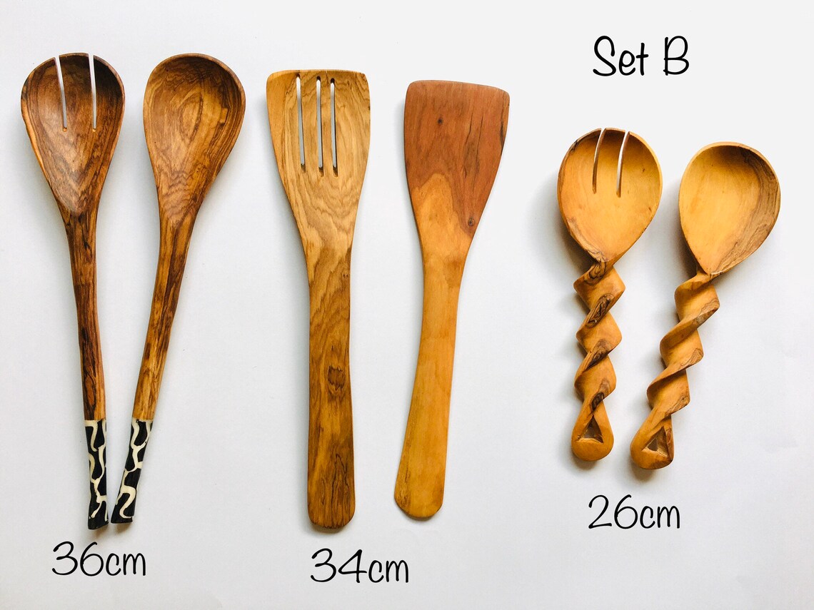 3 Sets of Salad Serving Spoons / Salad Serving Spoons / Olive - Etsy