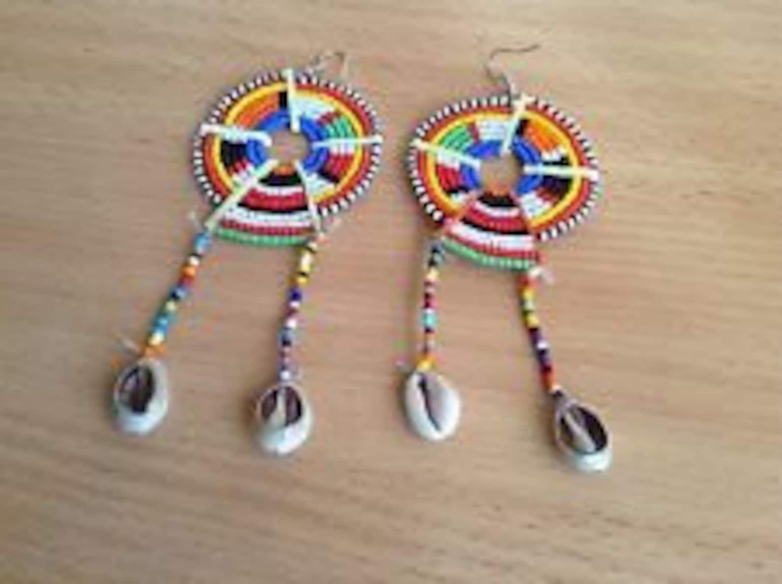 African Beaded Maasai Earrings Kenyan Jewelry - Etsy UK