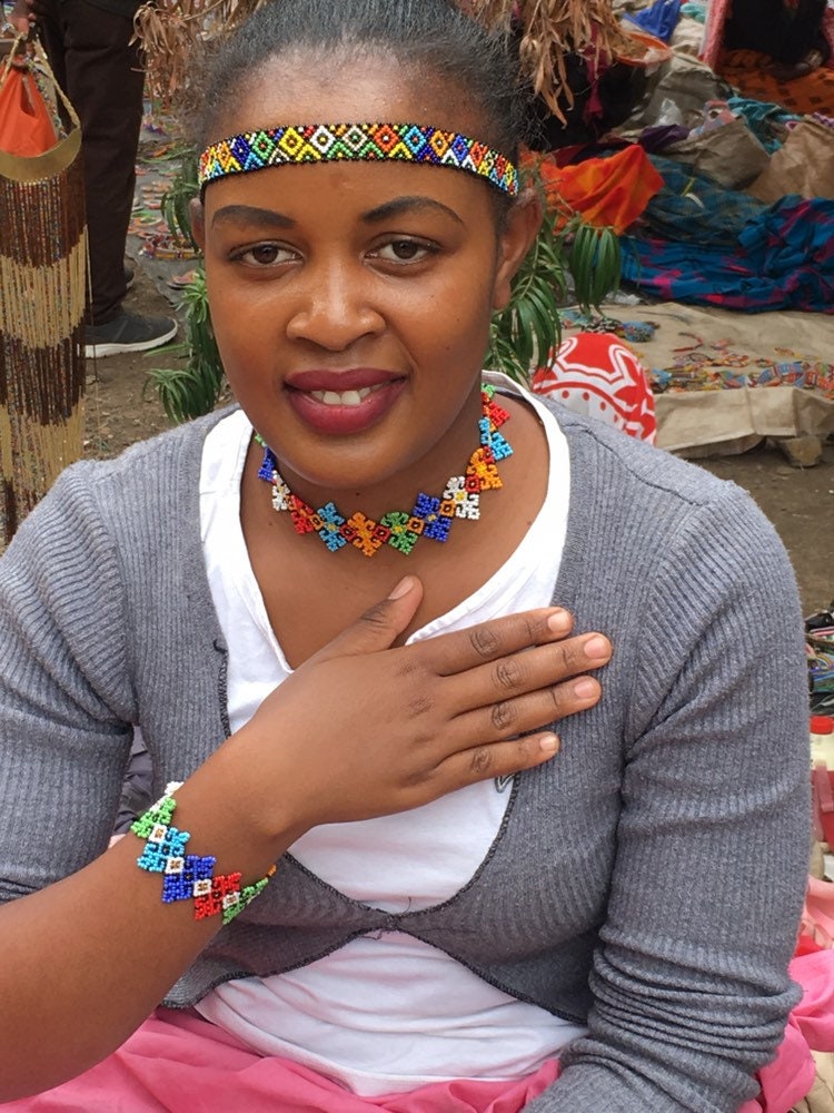 African Jewelry Set of HeadbandChoker and Bracelet | Etsy