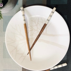 5 Chopstick Sets With Bone Finish / Olive Wood Chopsticks / 5 Pairs of ...