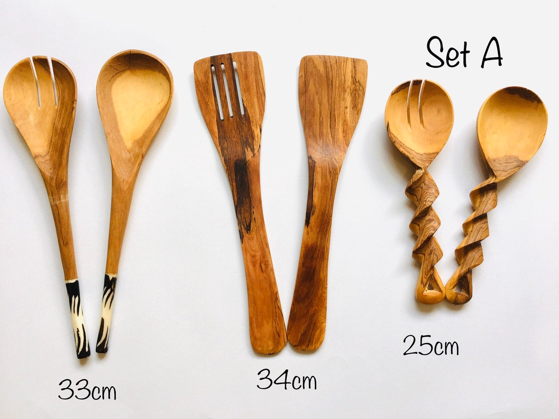 3 Sets of Salad Serving Spoons / Salad Serving Spoons / Olive - Etsy