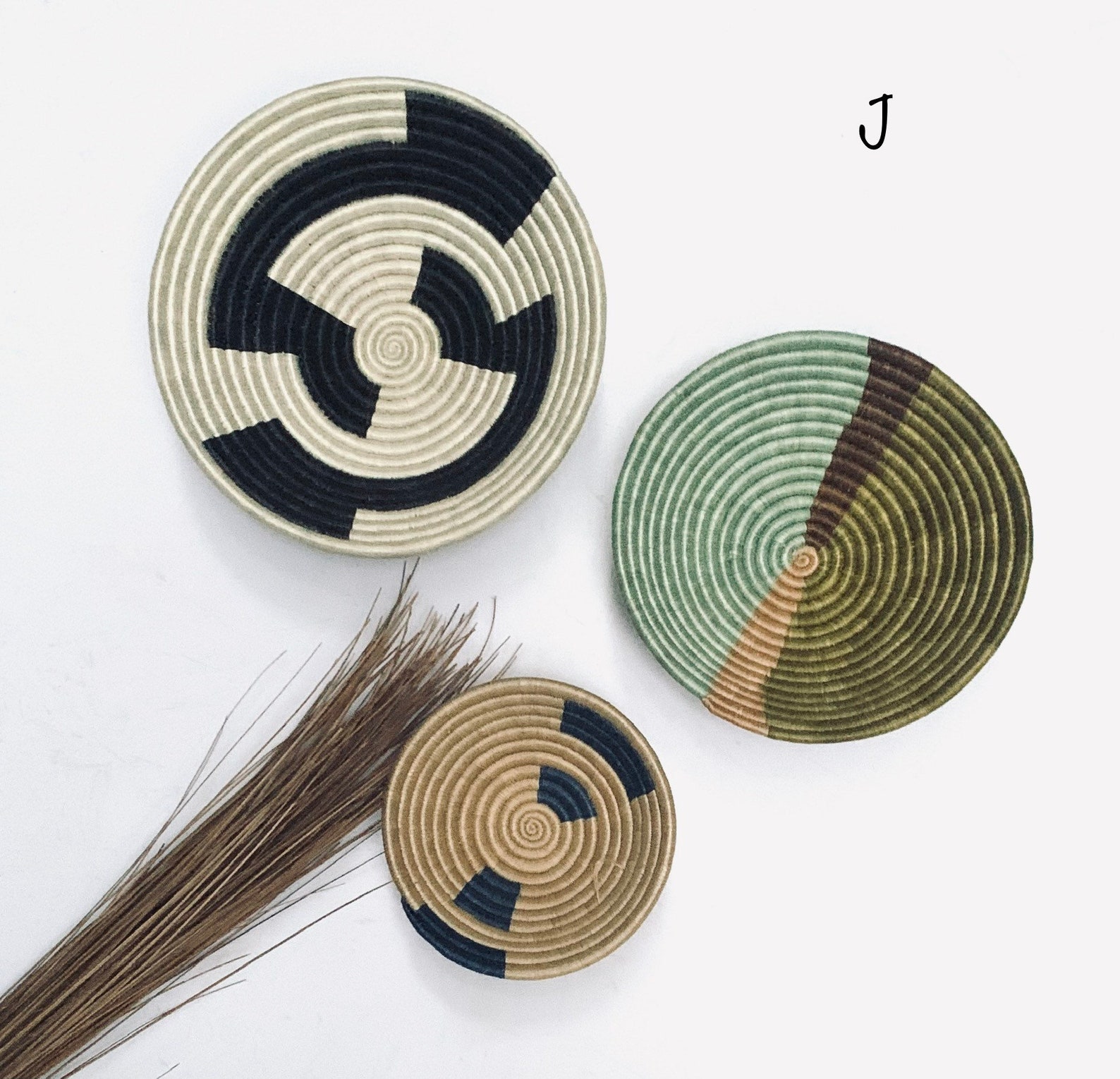 Set of 3 African Wall Baskets / Rwanda Baskets / Wall Baskets | Etsy