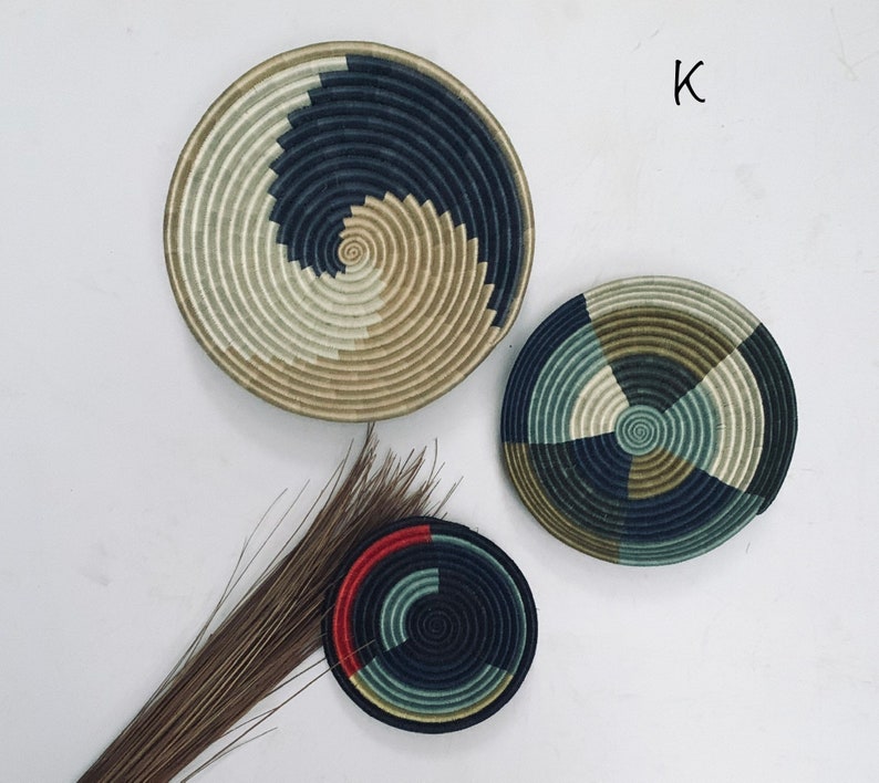 Set of 3 African Wall Baskets / Rwanda Baskets / Wall Baskets | Etsy