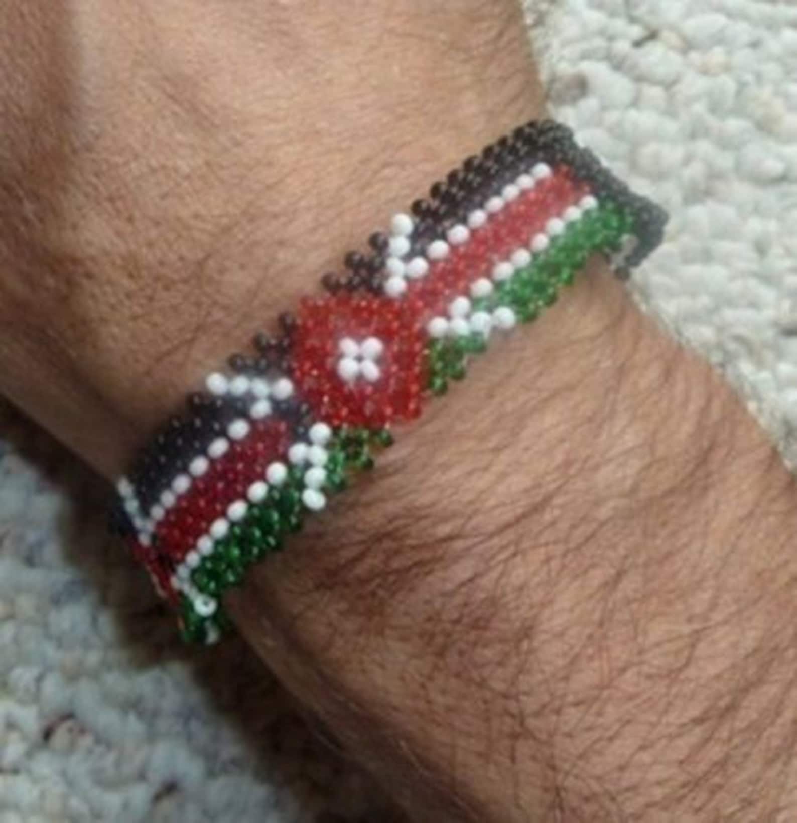 Kenya Flag Bracelet. Beaded Bracelet. African Bracelet. | Etsy