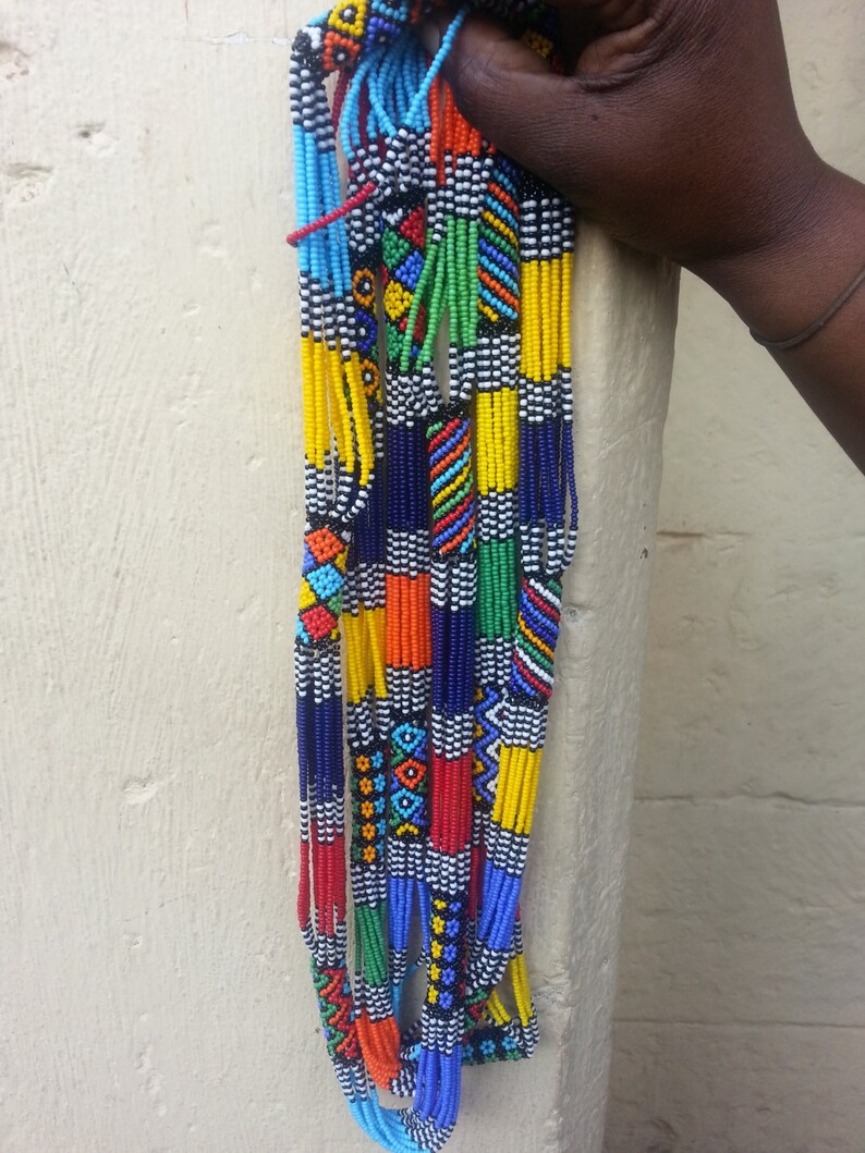 African Shaka Zulu Tribal Multicolor Necklace Handmade AFRICAN - Etsy UK
