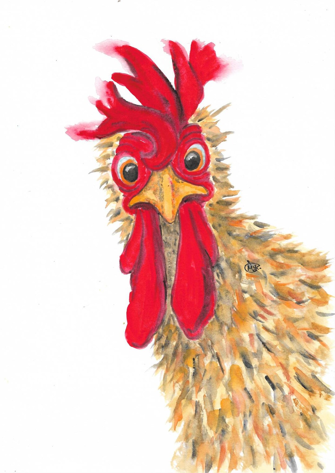 Original Rooster Art Cockerel Painting Farm Animal Farm - Etsy UK