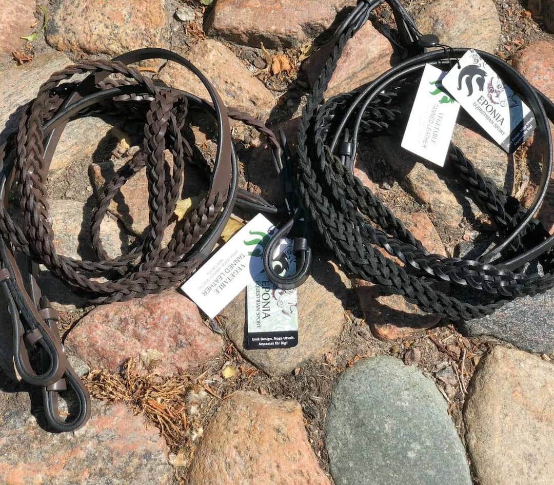 Classic Plaited Reins Natural Tanned Leather - Etsy