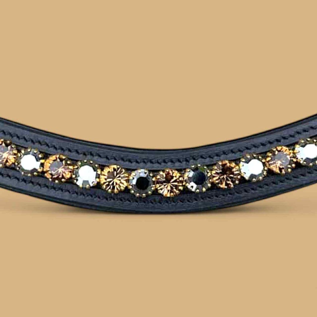 Quick Snap Browband | Black Gold Stellux Crystals | Easy Change - Etsy