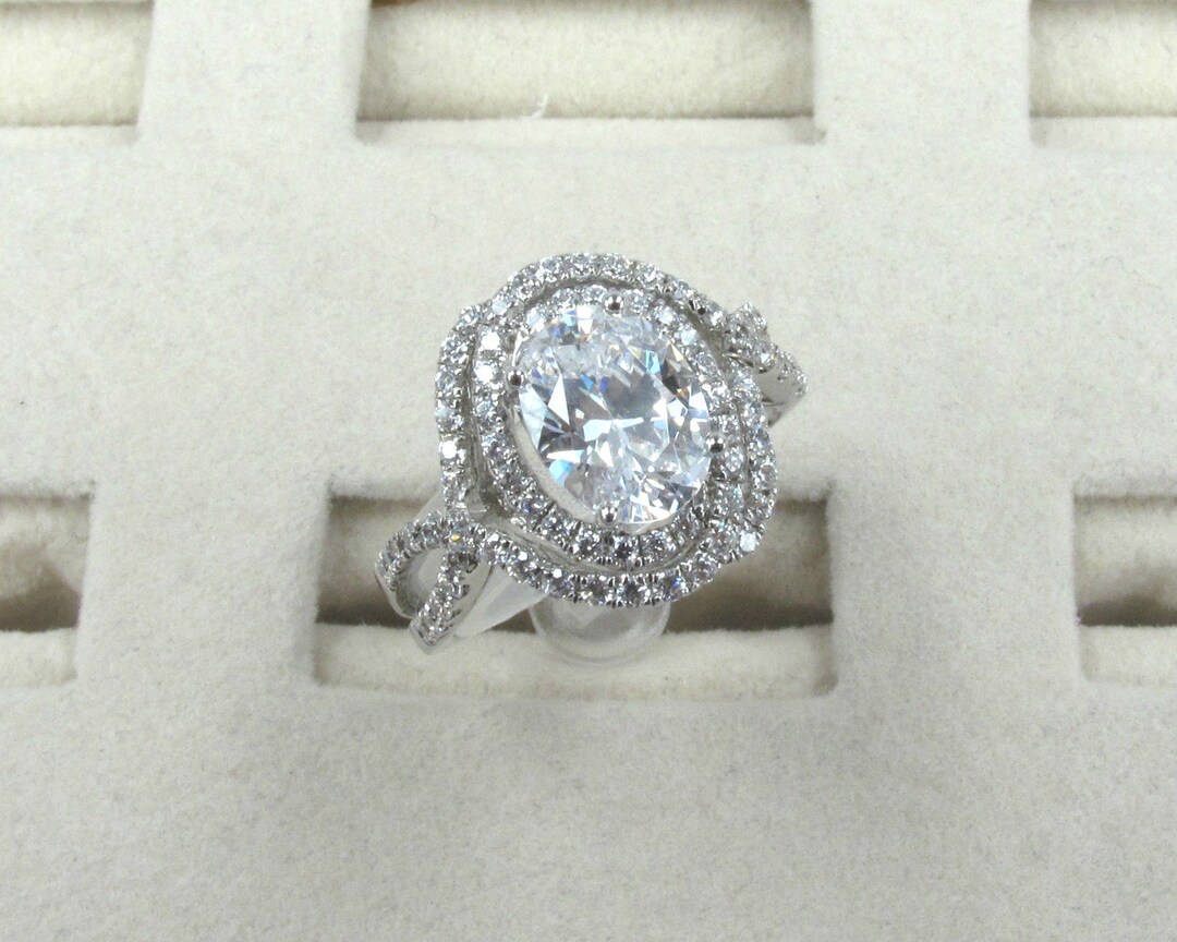 Handcrafted CZ Engagement Ring, Made to Order, Sterling Silver, 14K ...