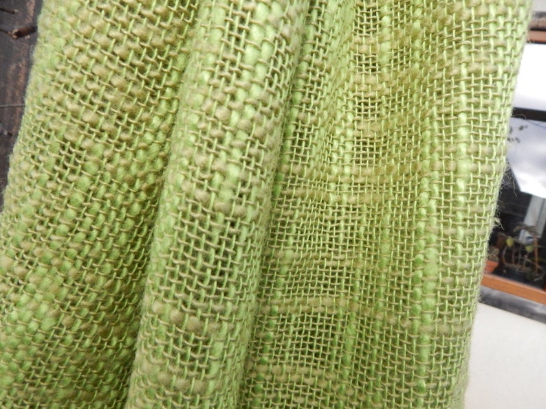 Vintage Swedish One Apple Green Acrylic Wool Curtain Retro Home Decor ...