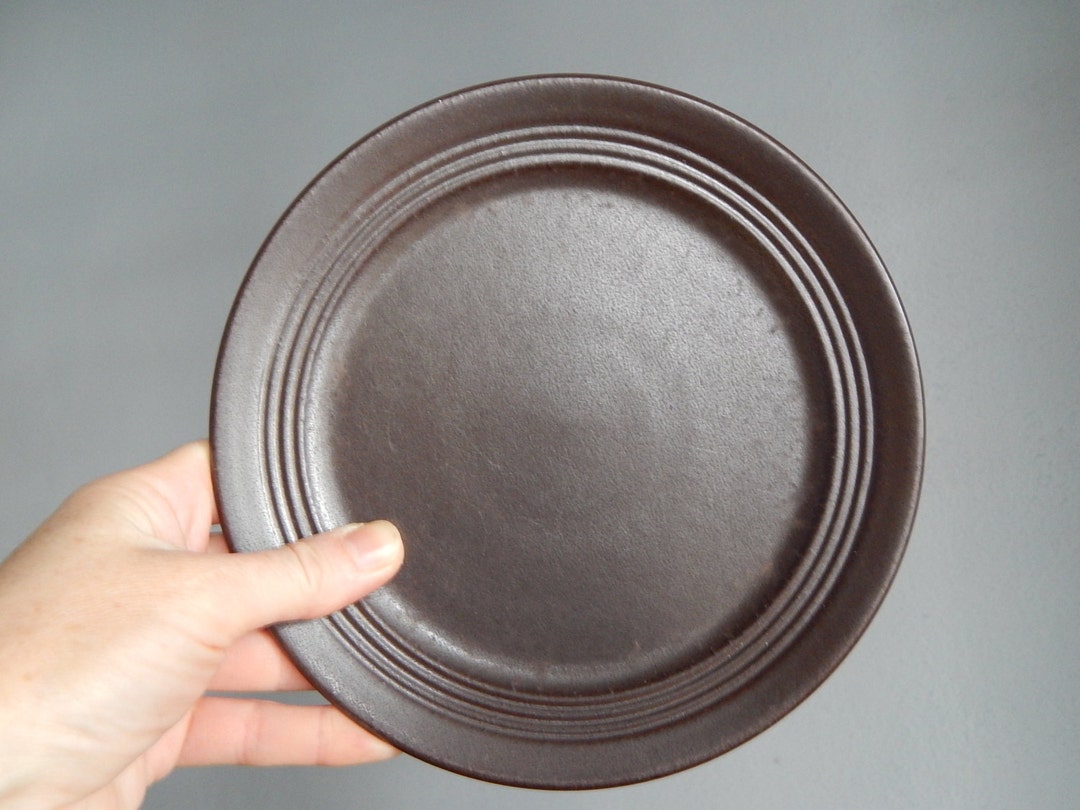 Set of 4 Vintage Höganäs Keramik Brown Plate Hoganas Ceramic Dessert ...