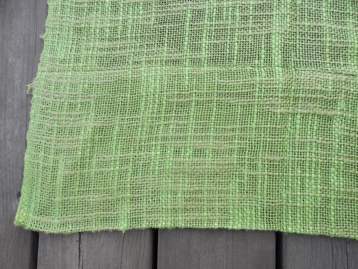 Vintage Swedish One Apple Green Acrylic Wool Curtain Retro Home Decor ...