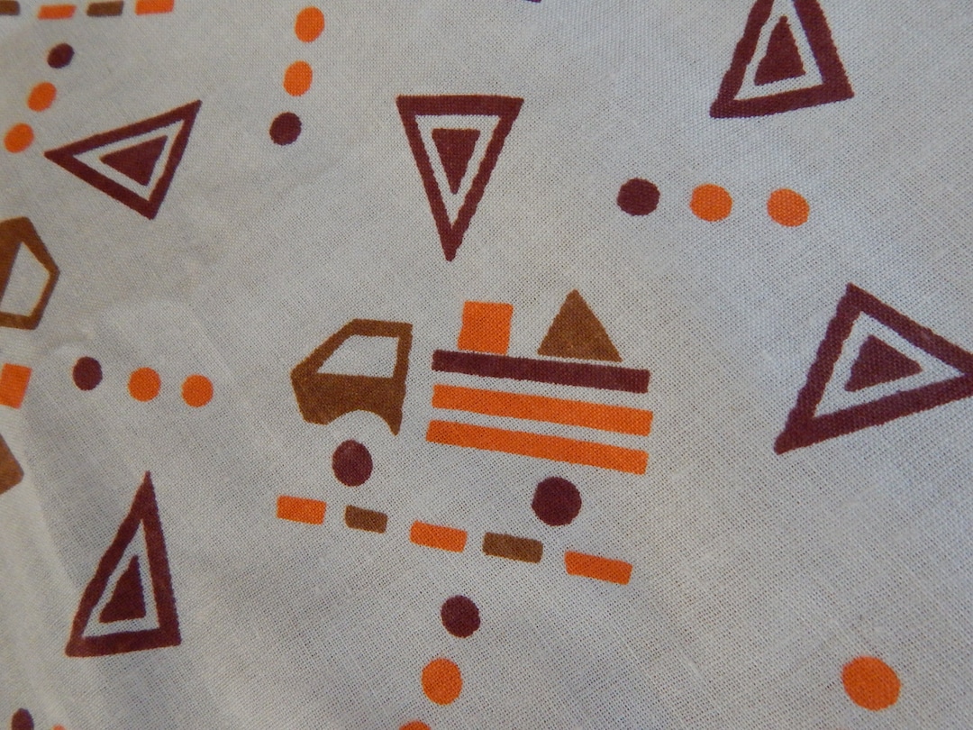 NOS Soviet Cotton Fabric With Car/ Traffic Transportation Pattern ...
