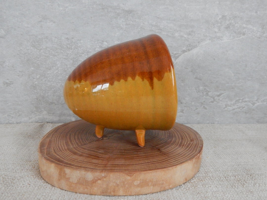 Ceramic Wall Vase Brown Mustard Color Design - Etsy