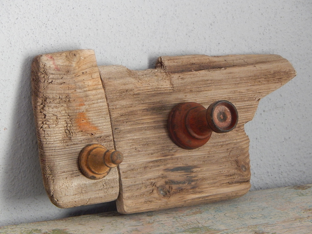 Decorative Driftwood Coat-hook Chess Buttons Wall Rack Unique Wood ...