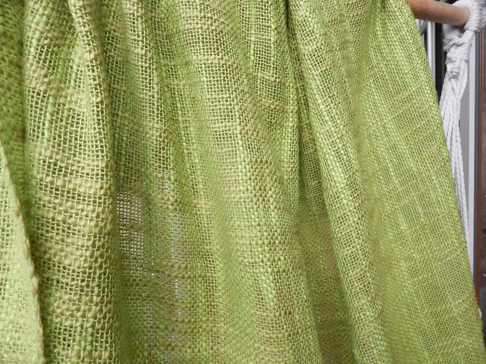 Vintage Swedish One Apple Green Acrylic Wool Curtain Retro Home Decor ...