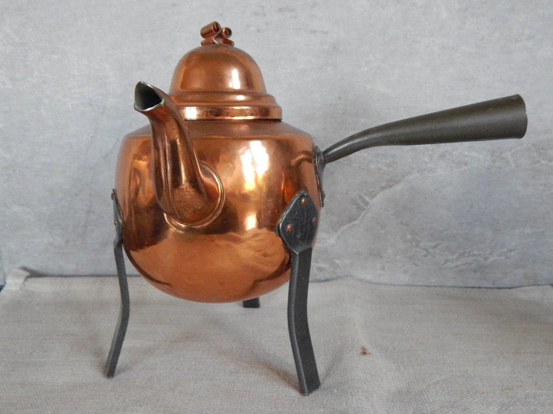Handmade Swedish Vintage Medium Copper Coffee Pot With Steel Handle ...