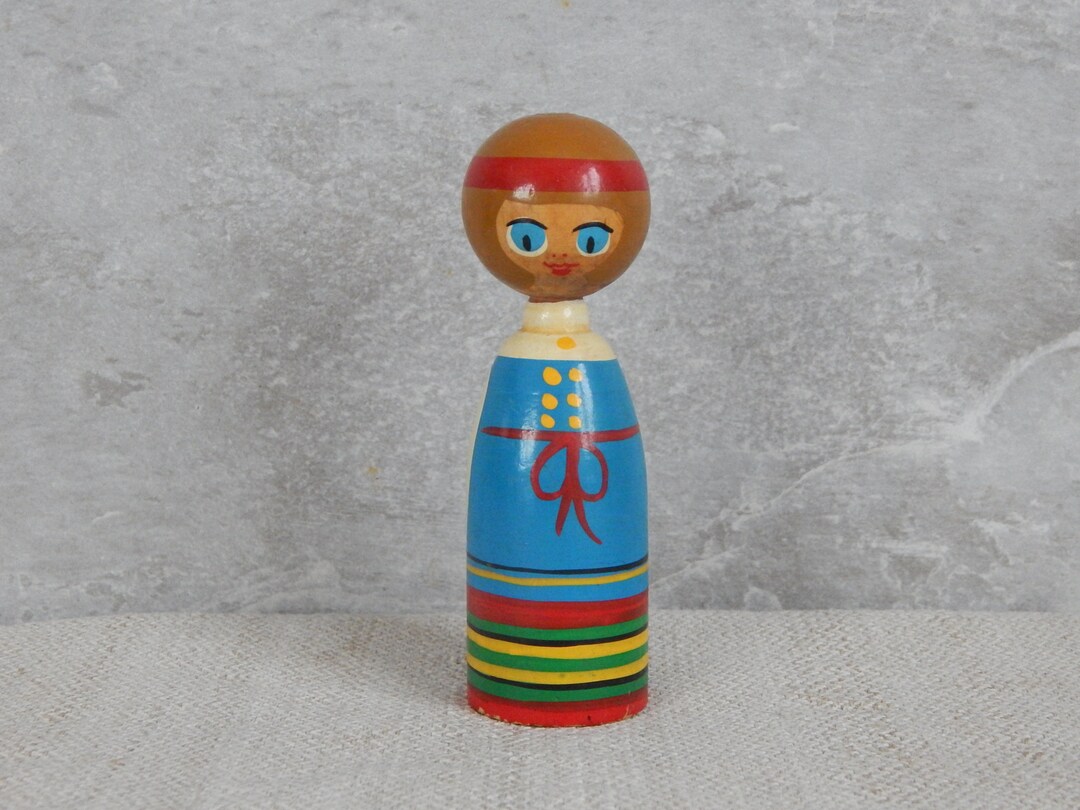 Vintage Finnish Wood Doll Souvenir. Made in Finland Aland Collectible ...