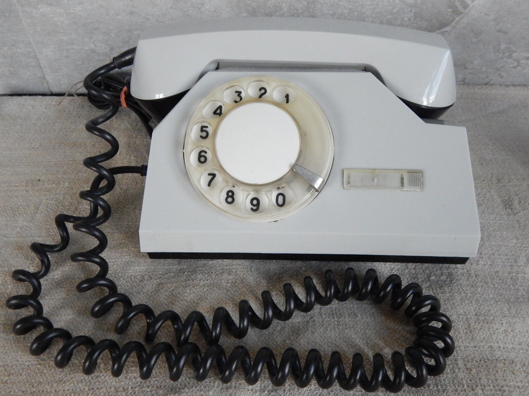 Vintage Rotary Phone Dial Phone Gray Phone Home Phone Desk Phone Disk ...