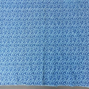 Antique Blue Printed Fabric New Old Stock Cotton Fabric Vintage ...